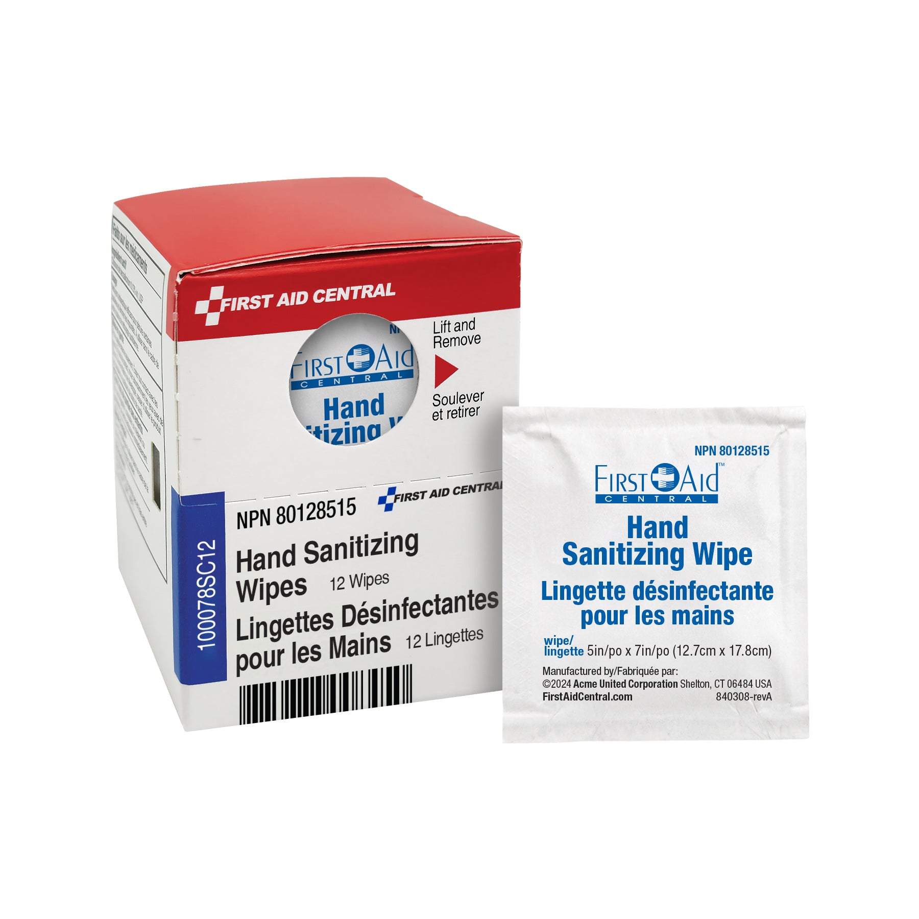 Hand Sanitizing Wipes, 12 per Box, SmartCompliance Refill – First Aid ...