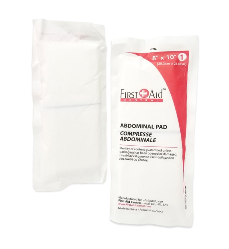 Abdominal/Combine Pad 8" x 10" - Sterile – First Aid Central