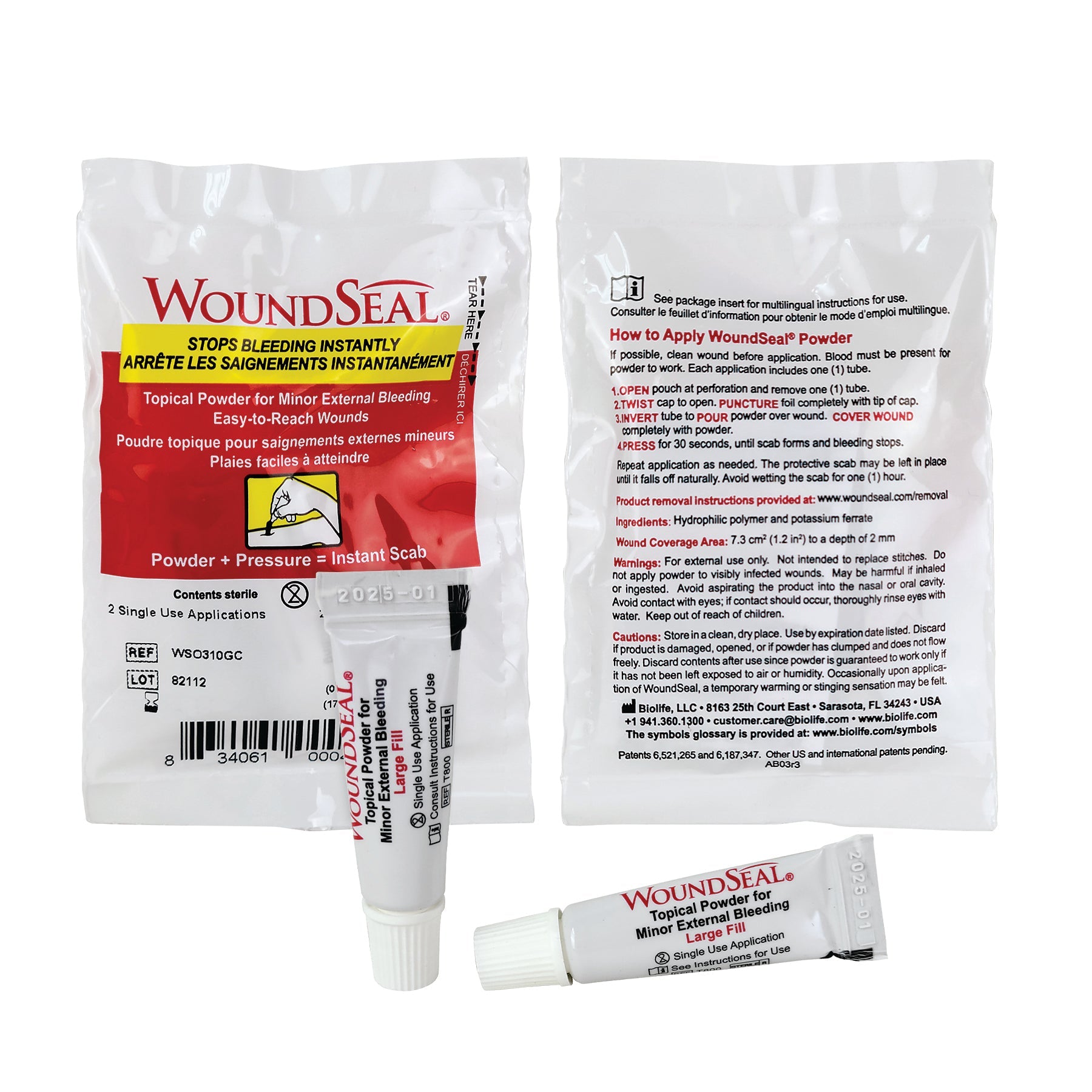WoundSeal Topical Powder, 2/Pack – First Aid Central